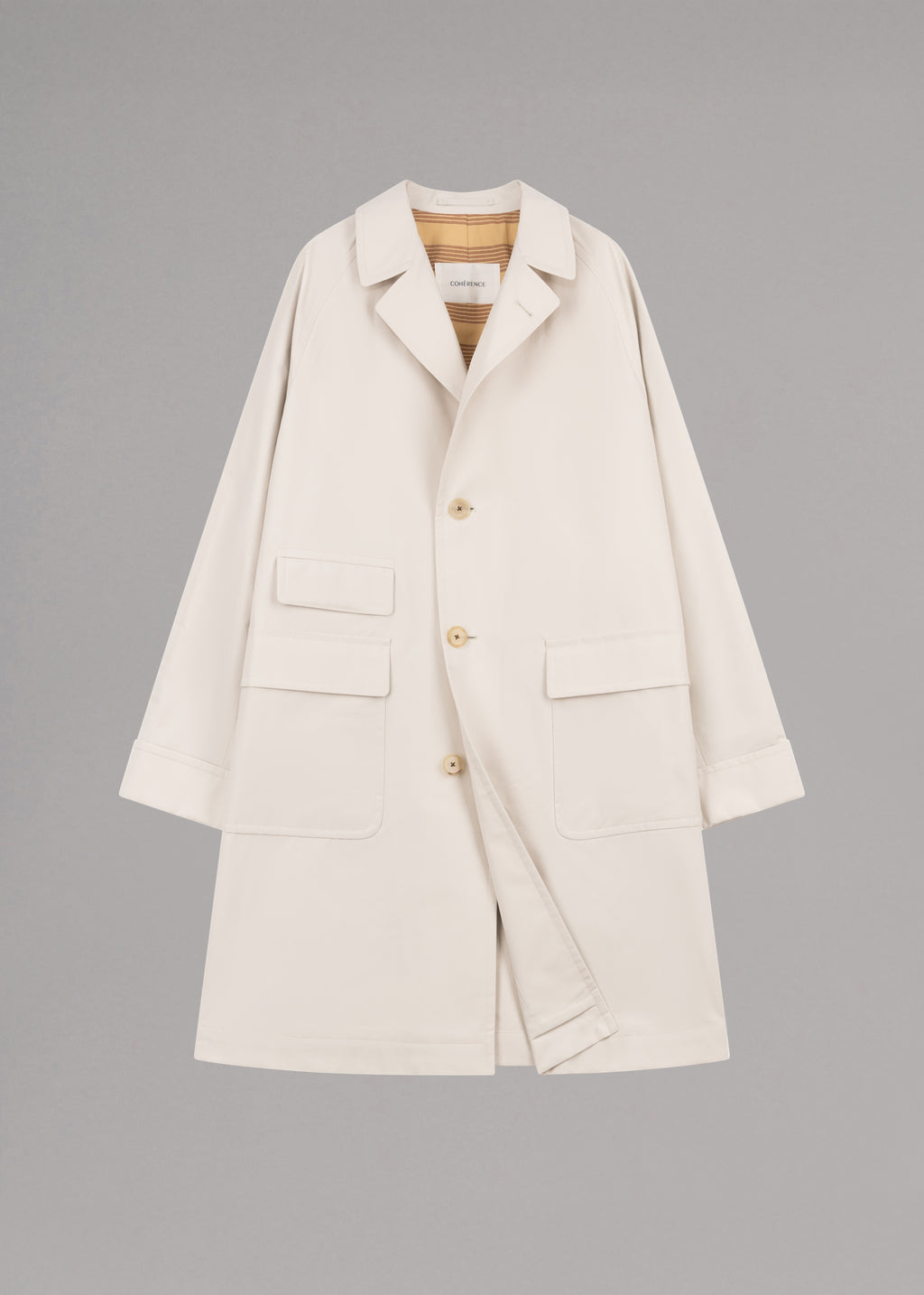 'Corb' cotton coat from Coherence in cream – Dantendorfer