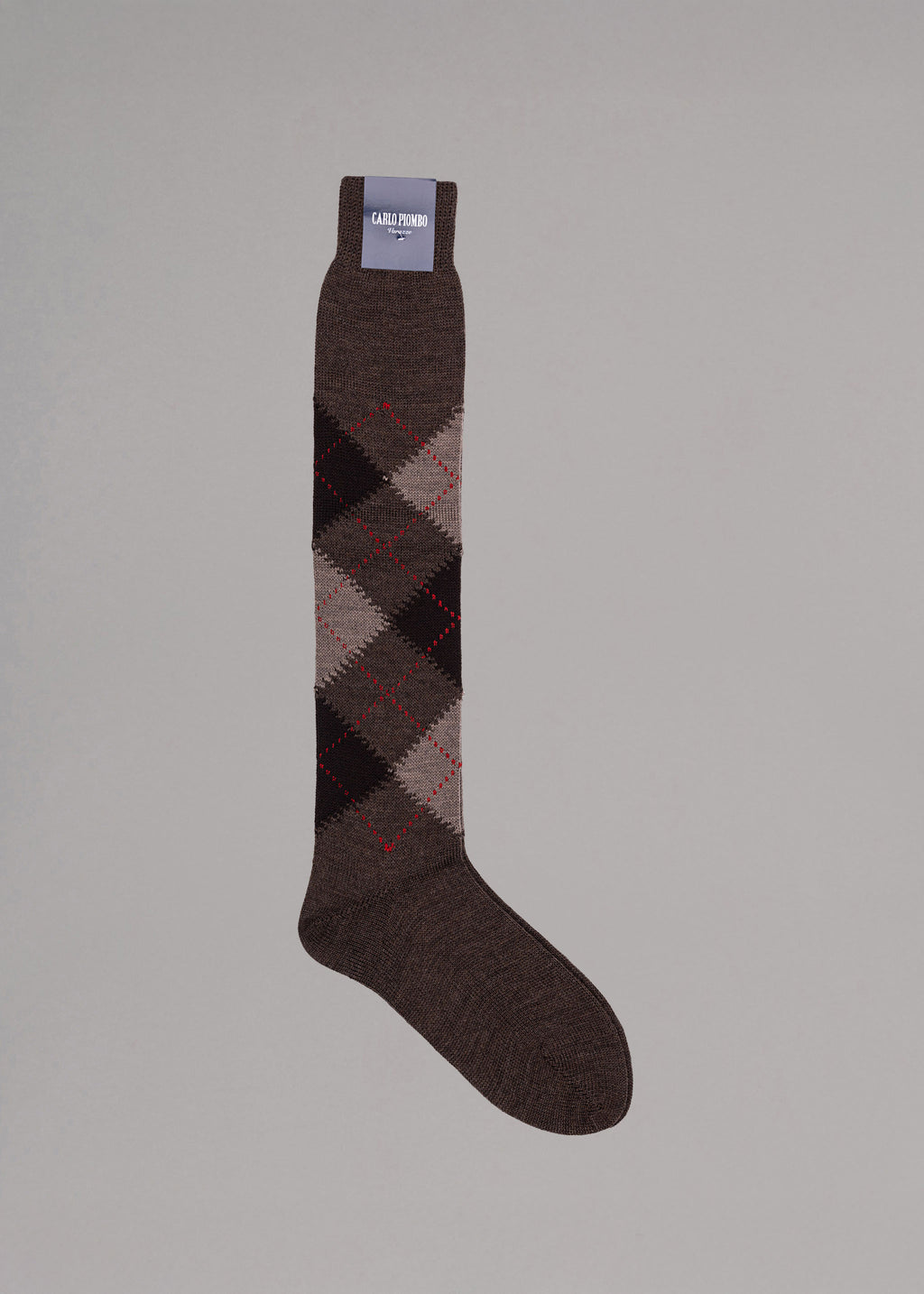 'Argyle' socks by Carlo Piombo in brown – Dantendorfer